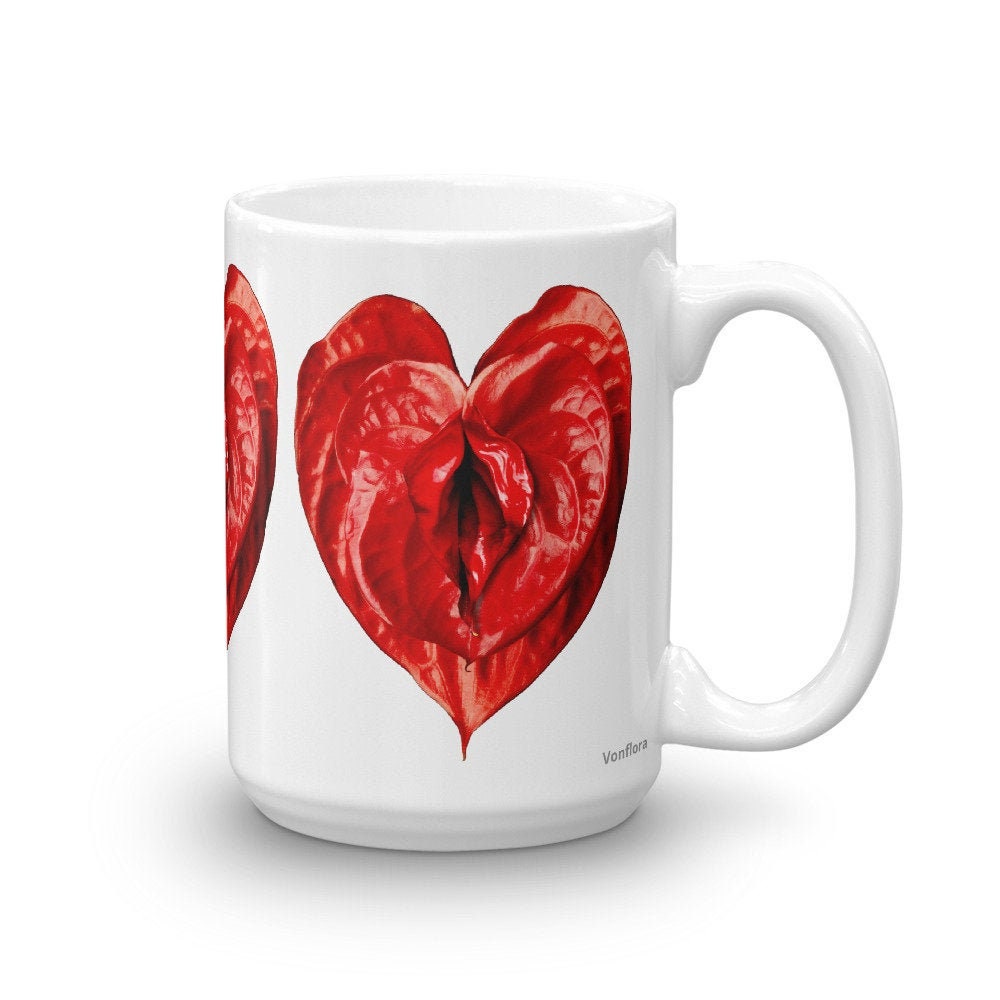 Vonflora Eroflowers Anthurium Heart Mug Suggestive Flower - Etsy