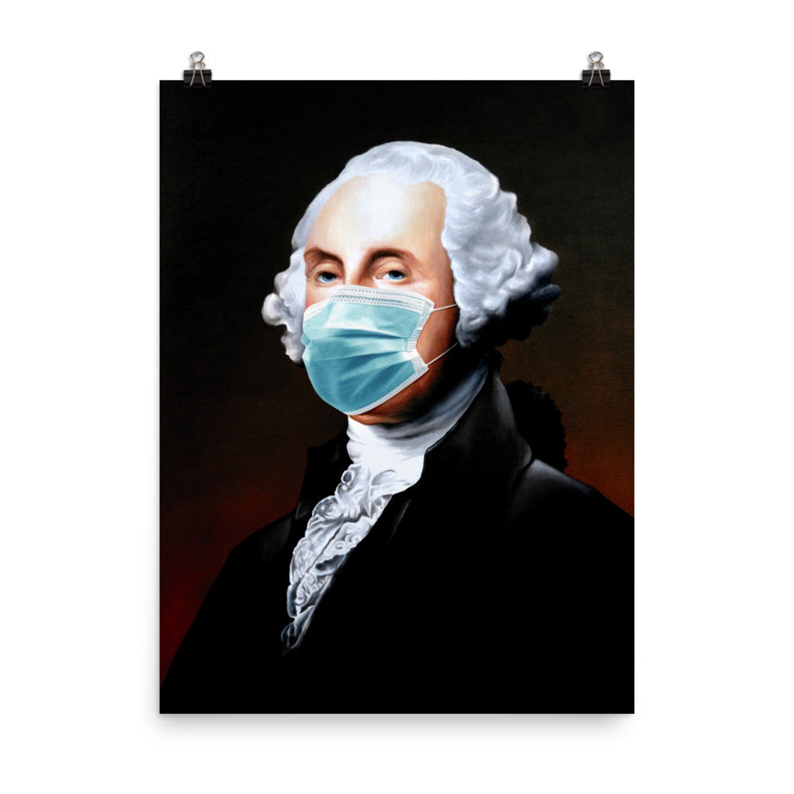 George Washington With Mask Print Poster Wall Art - Etsy
