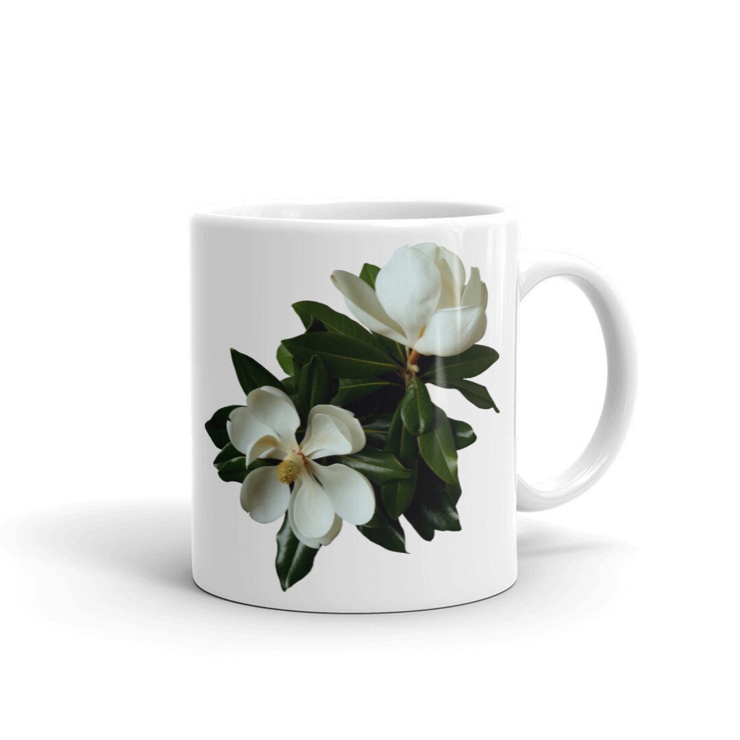 Magnolia Mug Magnolia Coffee Mug Floral Cup Flower Mug - Etsy