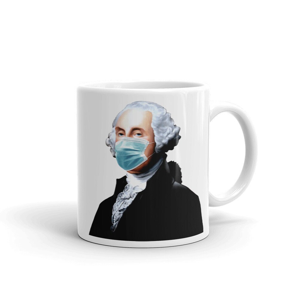 George Washington Mug Washington Face Mask Mug Washington - Etsy