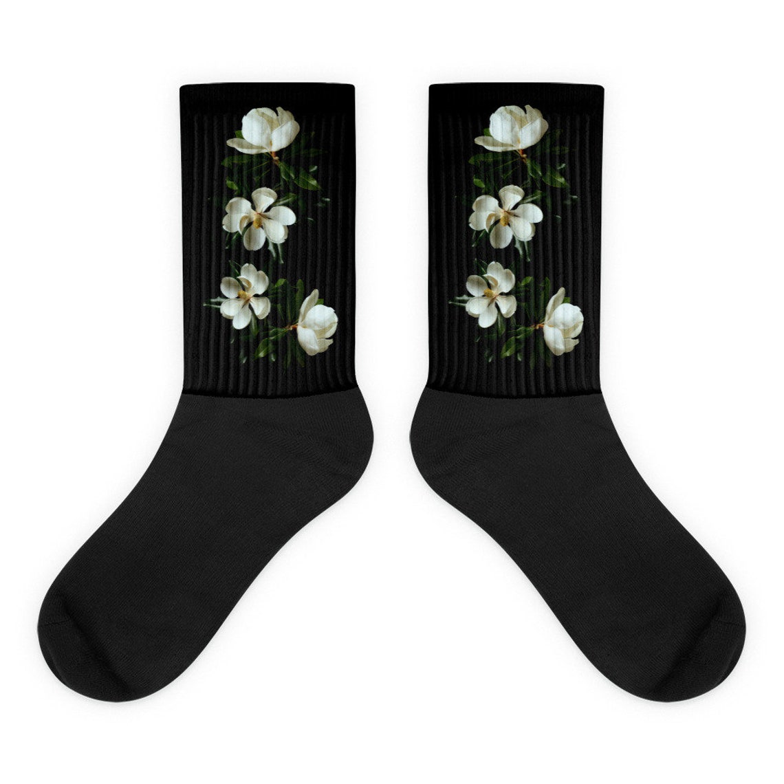 Magnolia Socks Flower Socks Floral Socks - Etsy