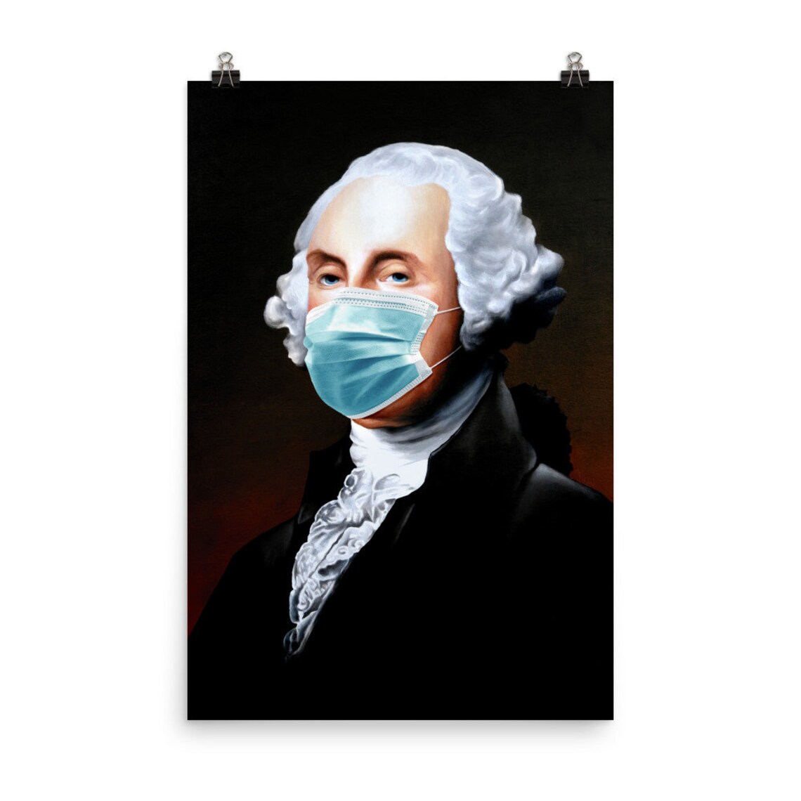 George Washington With Mask Print Poster Wall Art - Etsy