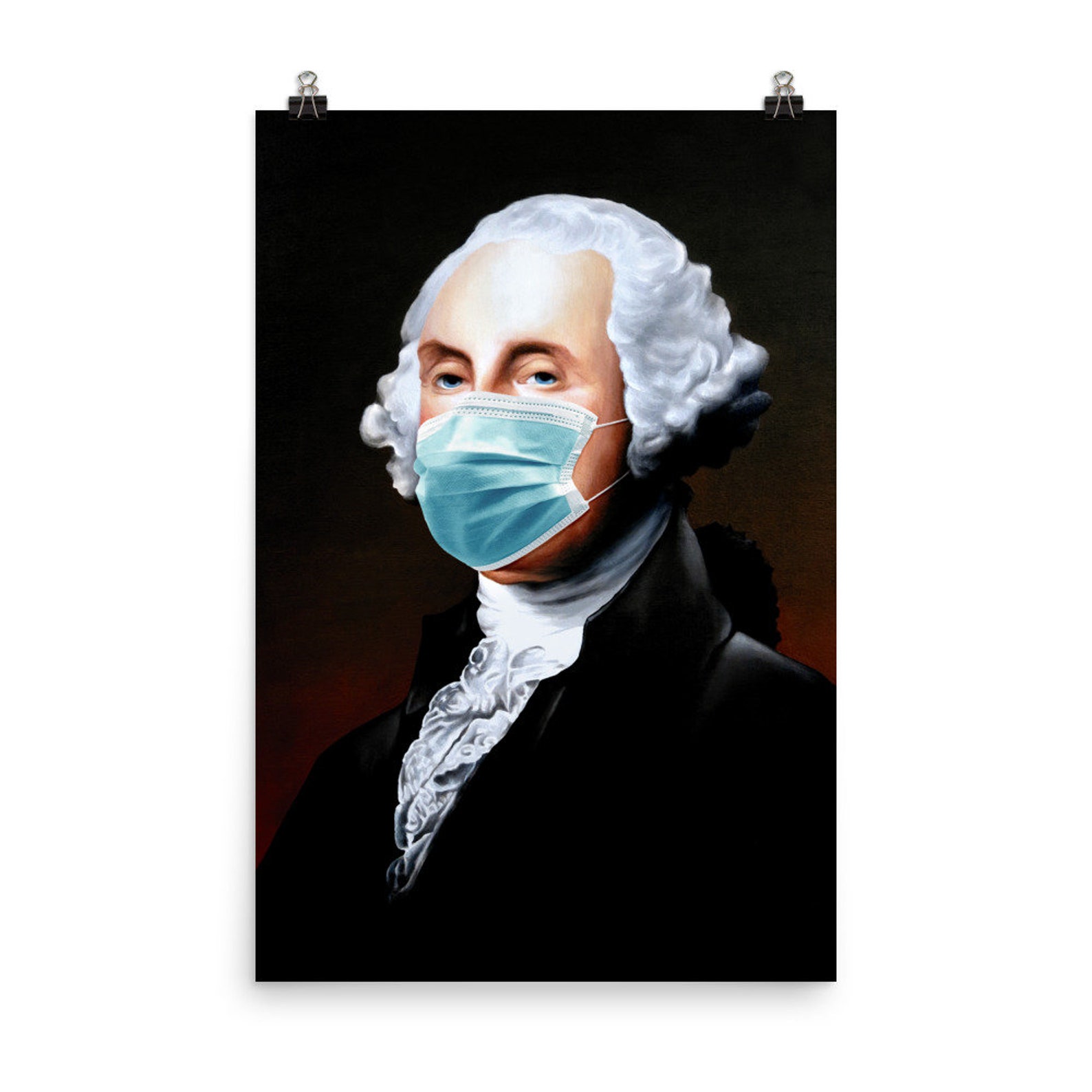 George Washington With Mask Print Poster Wall Art - Etsy