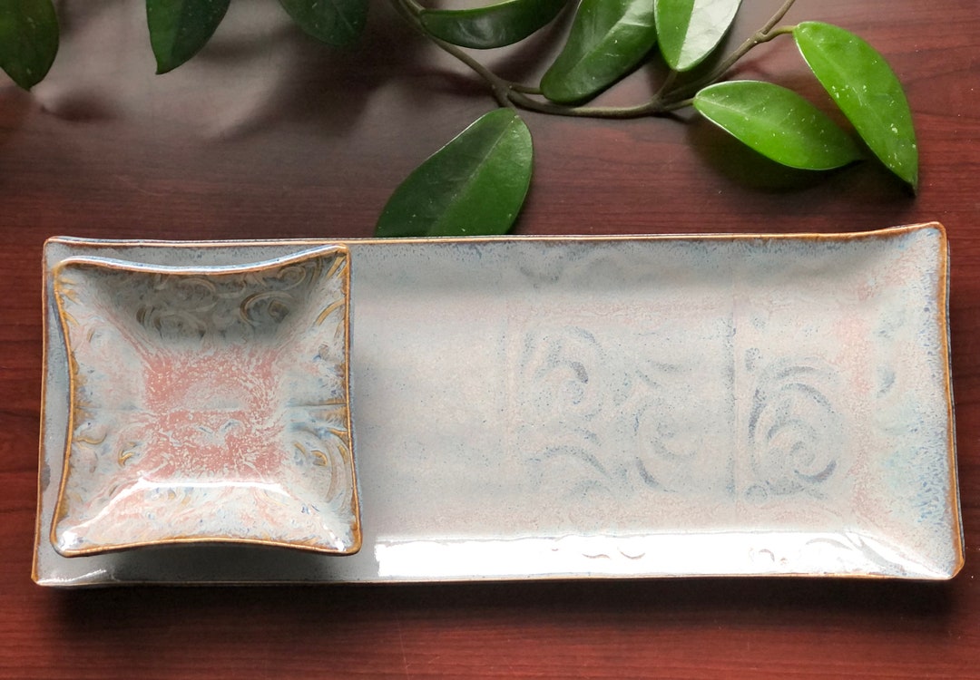 Handmade Pottery Appetizer Tray Set - Etsy