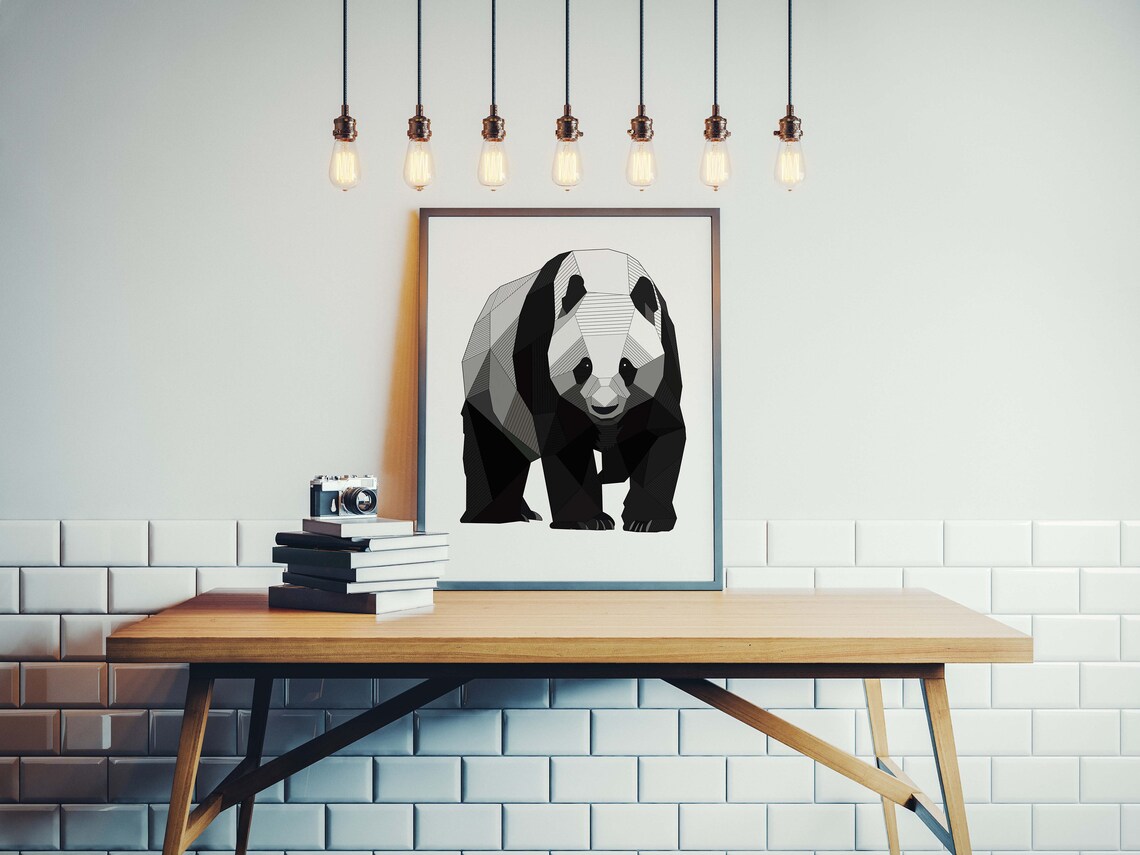 The Giant Panda Abstract Art Print, Wall Art, Home Decor, Panda Cub ...