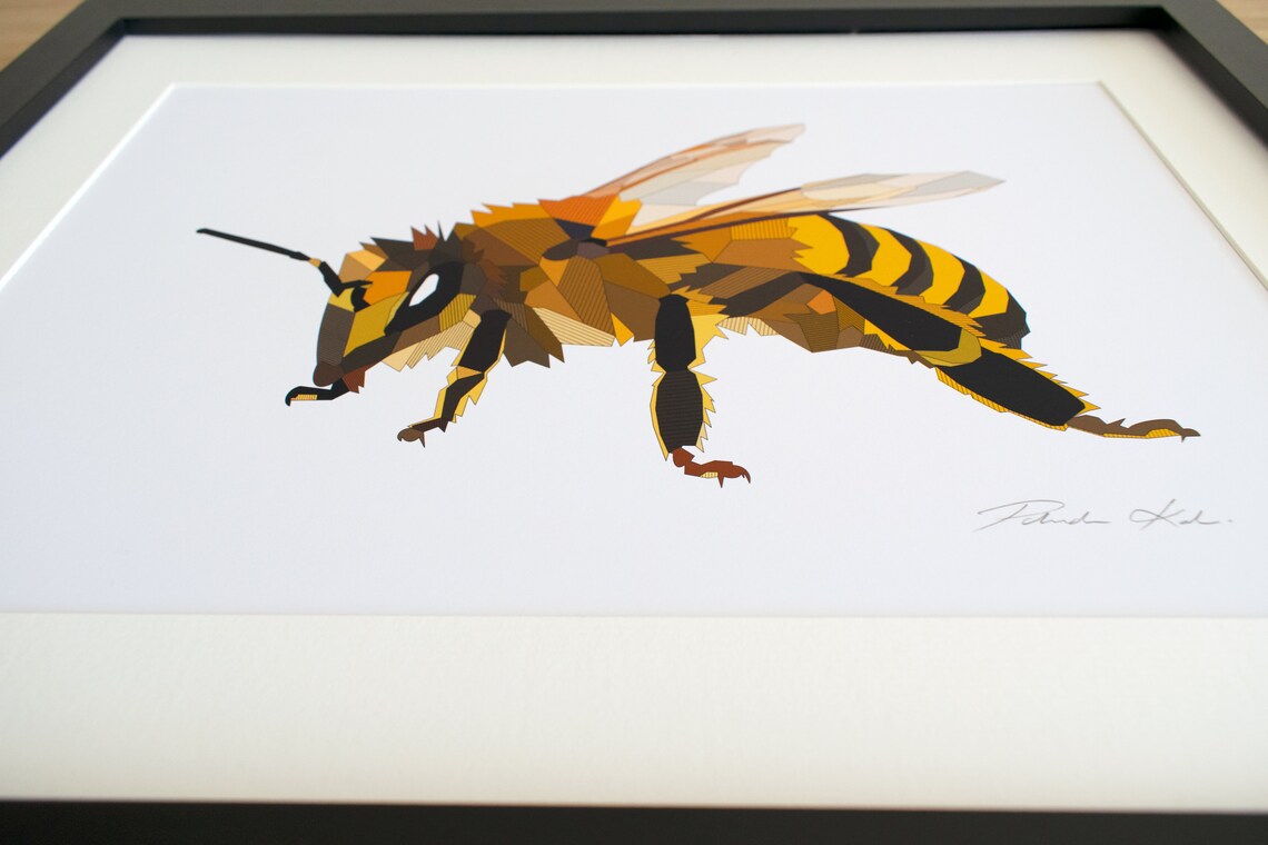 The Honey Bee Abstract Digital Art Print Wall Art Wall - Etsy