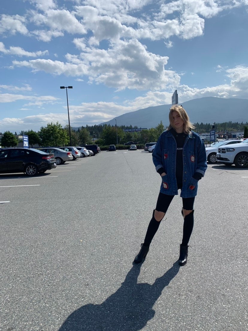 Fruit Pattern Denim Jacket - Etsy