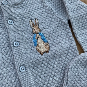 Embroidered Peter Rabbit baby 4 Pcs Knitted Cardigan - Etsy