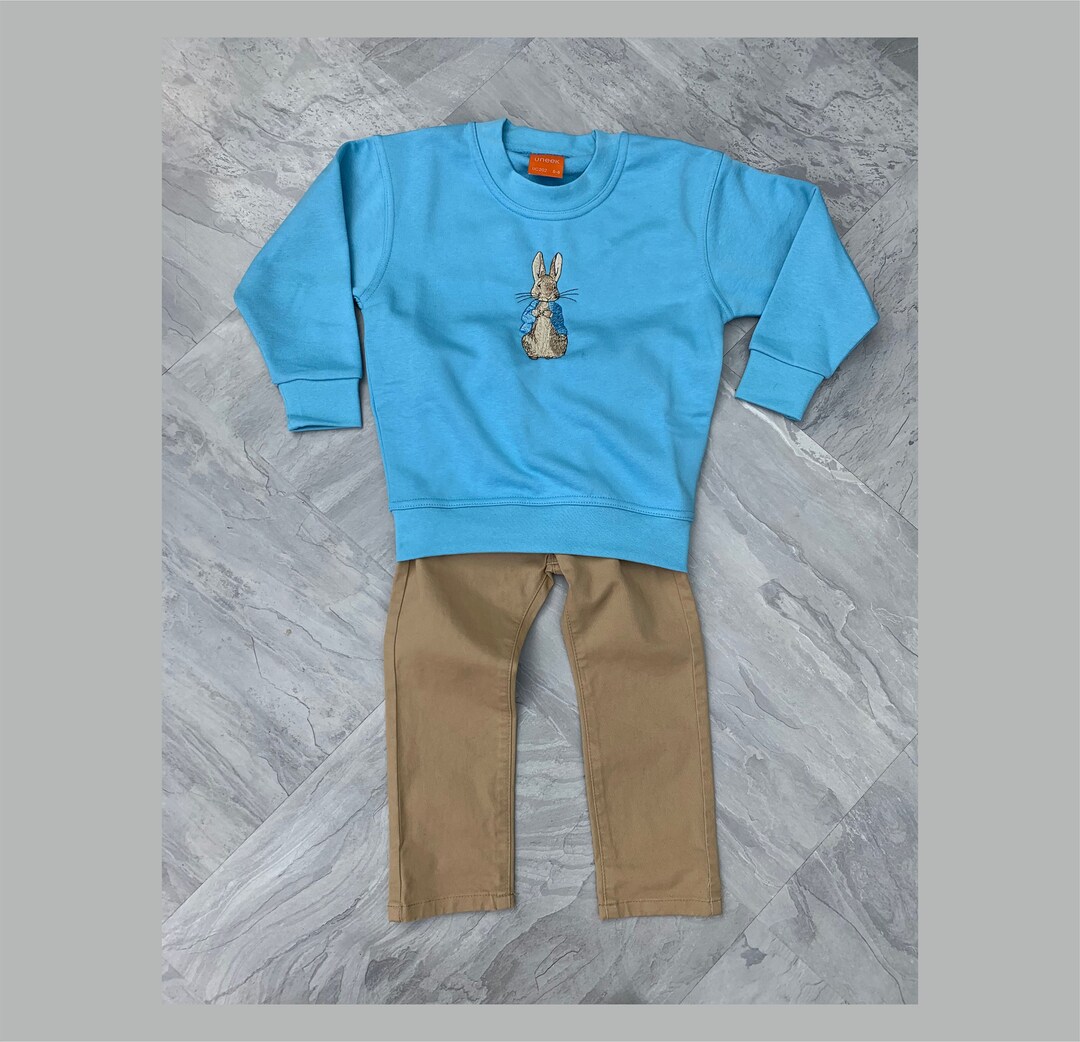Large Peter Rabbit - Toddler - Child- Sweatshirt-embroidered Sky Blue ...