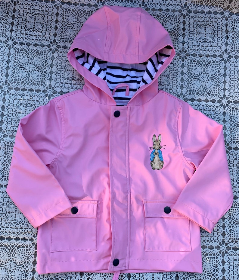 Child Parka Style Rain Jacket-embroidered With Peter Rabbit, 4 Colours ...
