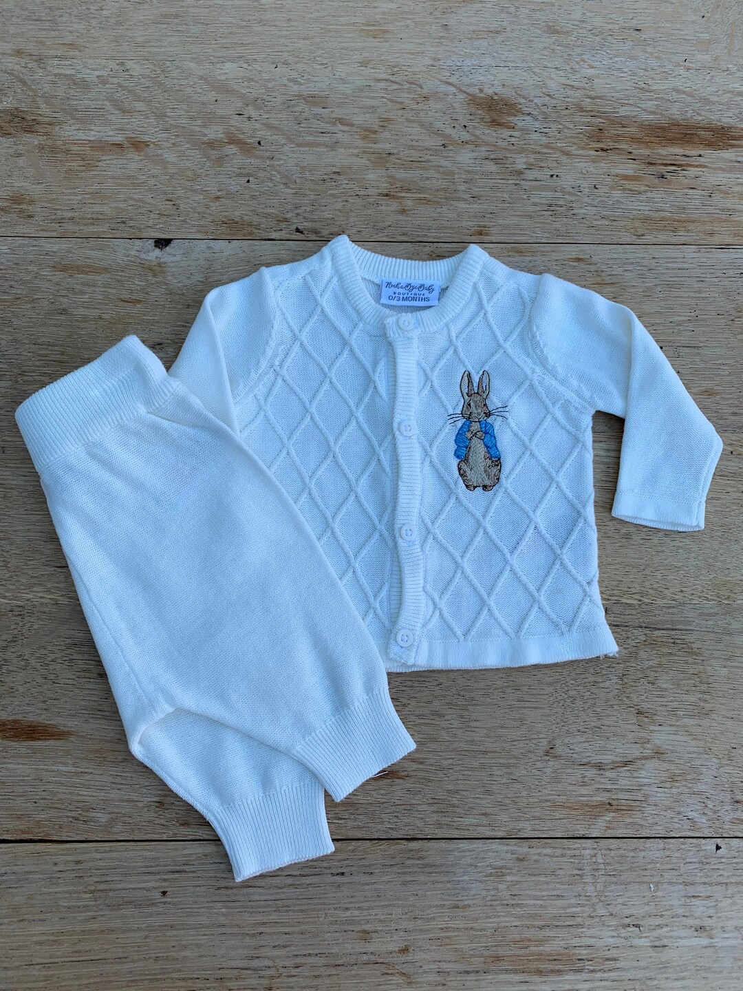 Peter Rabbit -flopsy Rabbit- Embroidered -baby 2 Pcs Knitted Set ...
