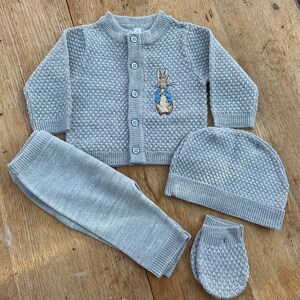 Embroidered Peter Rabbit baby 4 Pcs Knitted Cardigan - Etsy