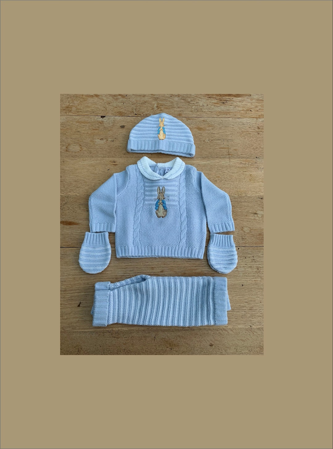 Peter Rabbit - Embroidered -baby 4 Pcs Knitted Deluxe Box Set- Blue and ...
