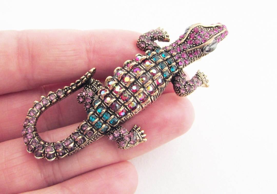 Alligator Brooch, Crocodile Brooch, Reptile Brooch, Alligator Jewellery ...