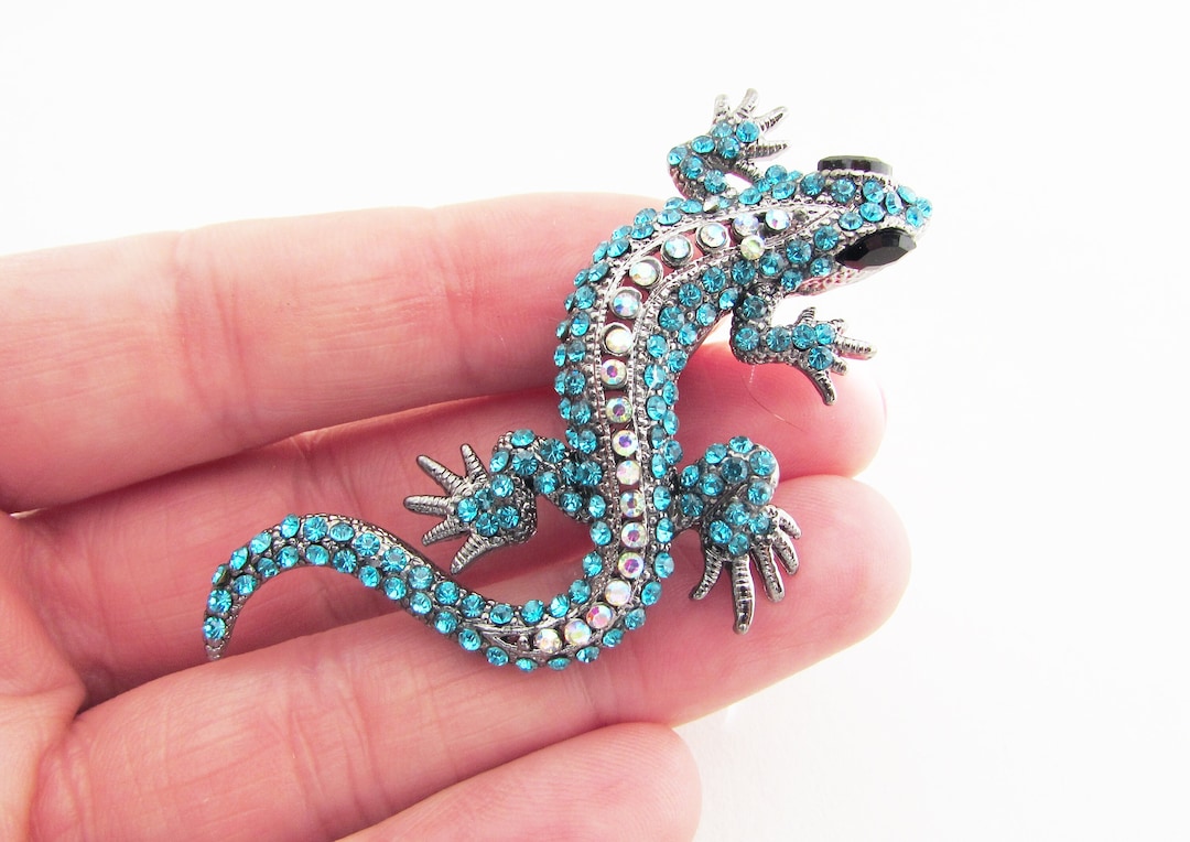 Lizard Brooch Reptile Brooch Sparkly Geko Jewellery Gift - Etsy