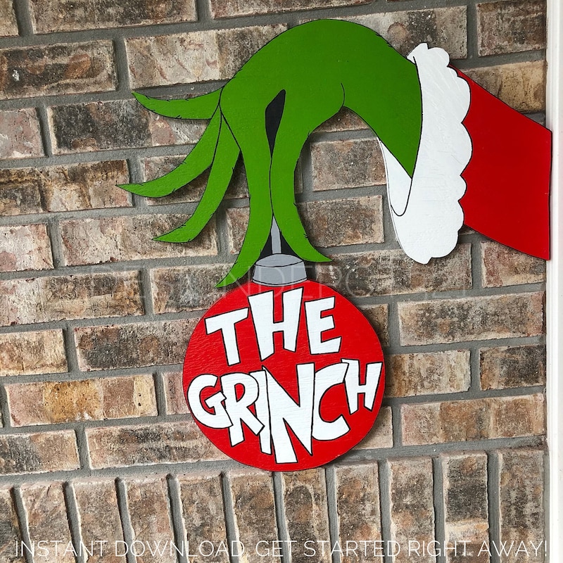 Grinch Arm Decor for Door - Etsy