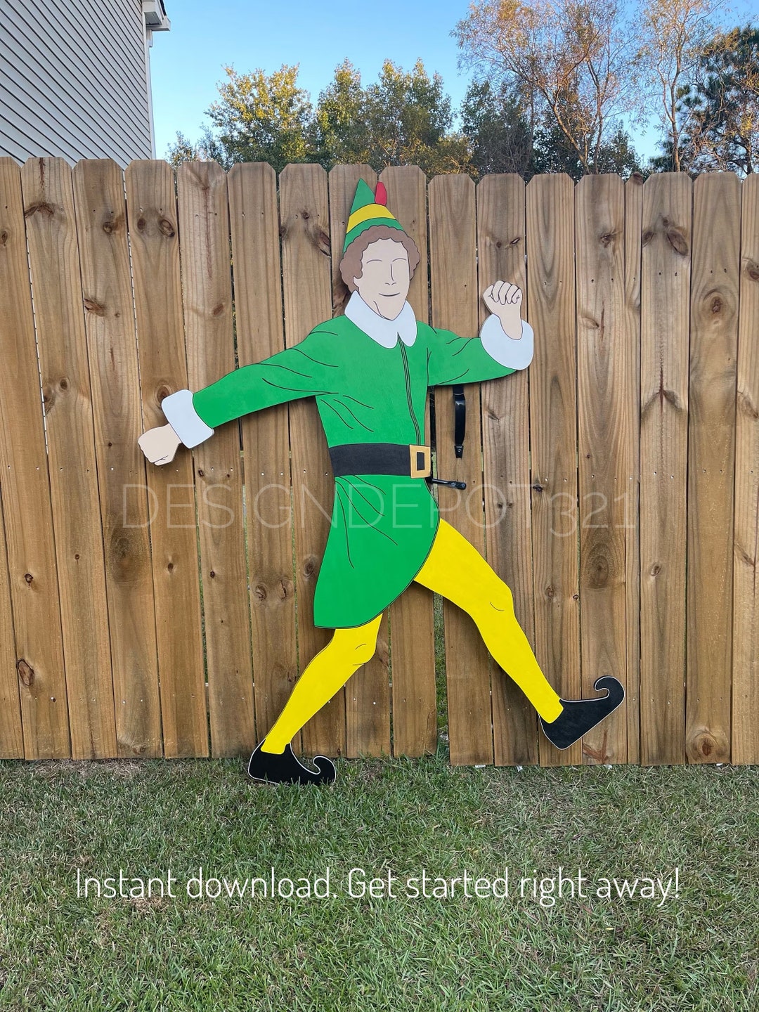 Digital Buddy the Elf Walking PDF | INSTANT DOWNLOAD | Holiday Decor ...