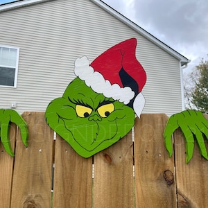 Digital Grinch Peeking Over Fence PDF | INSTANT DOWNLOAD | Holiday ...