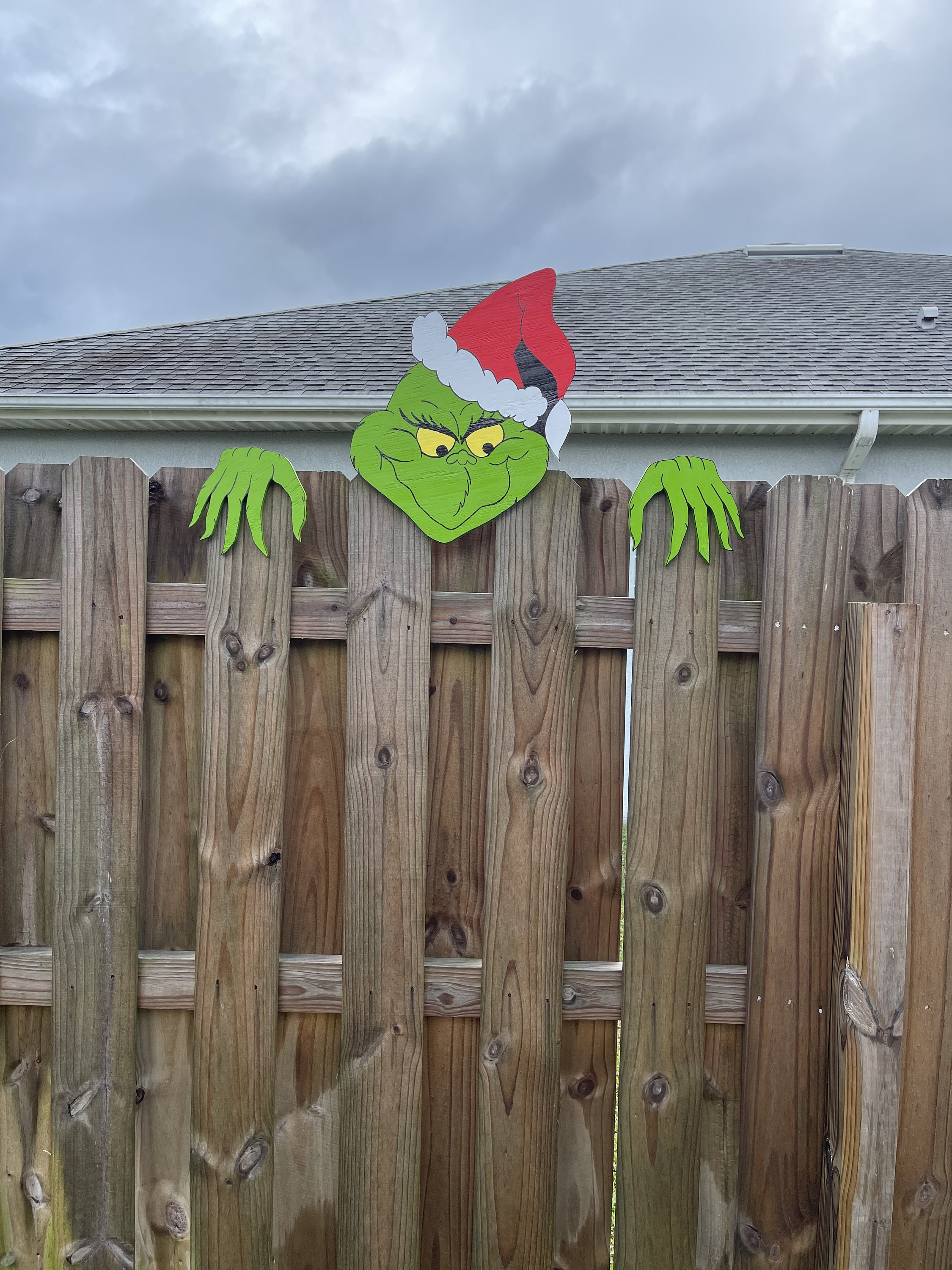 Digital Grinch Peeking Over Fence PDF INSTANT DOWNLOAD | Etsy