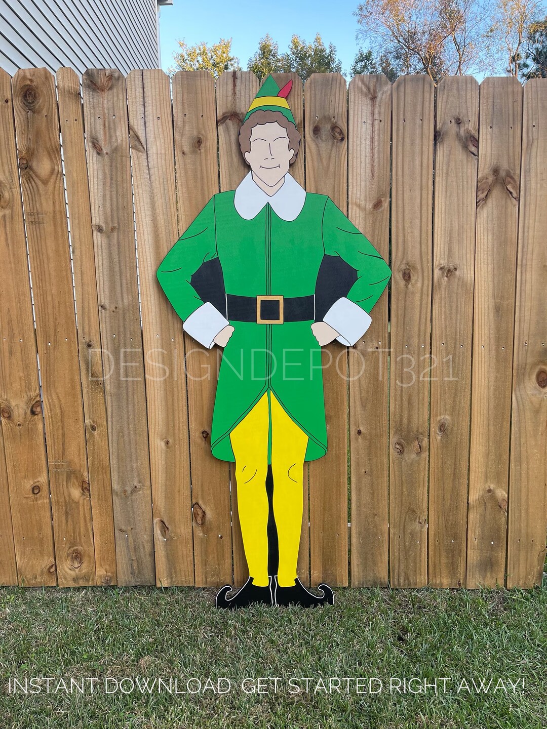 Digital Buddy the Elf Standing PDF | INSTANT DOWNLOAD | Holiday Decor ...