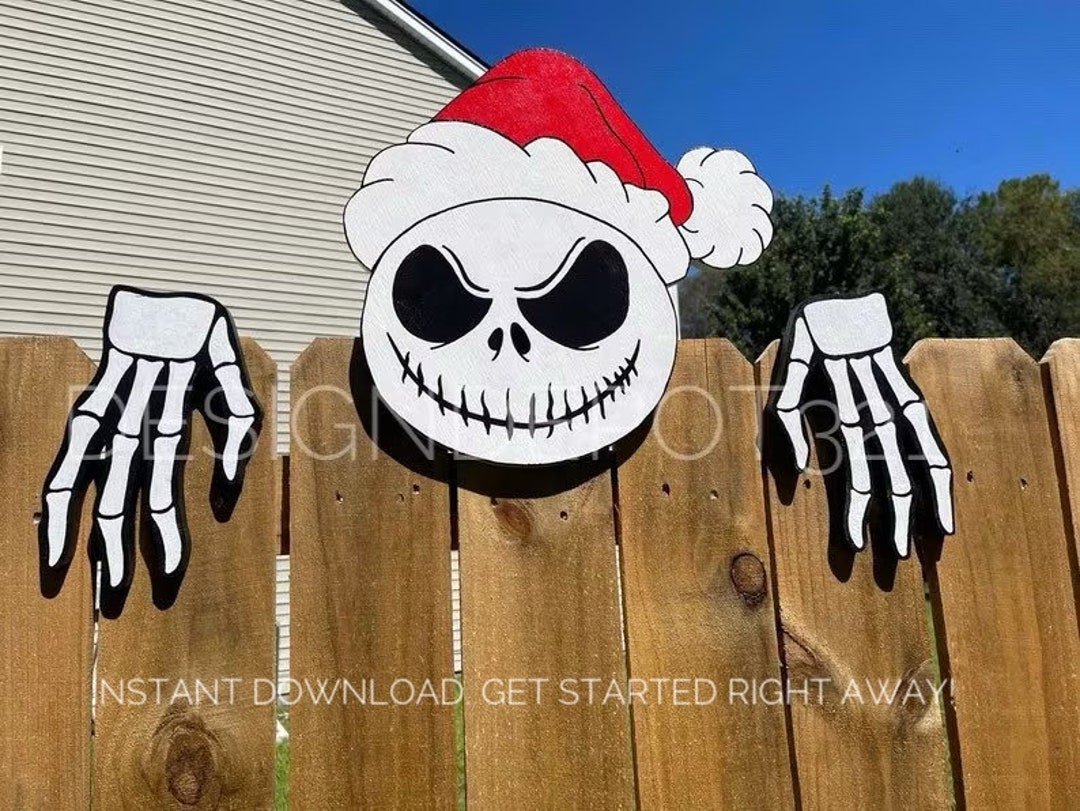Digital Jack Peeking Over Fence PDF | INSTANT DOWNLOAD | Yard Art | Diy ...