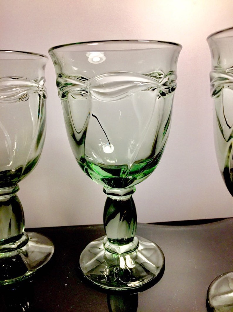 Set of 6 Light Green Water Goblets, 10 Oz #758 - Etsy
