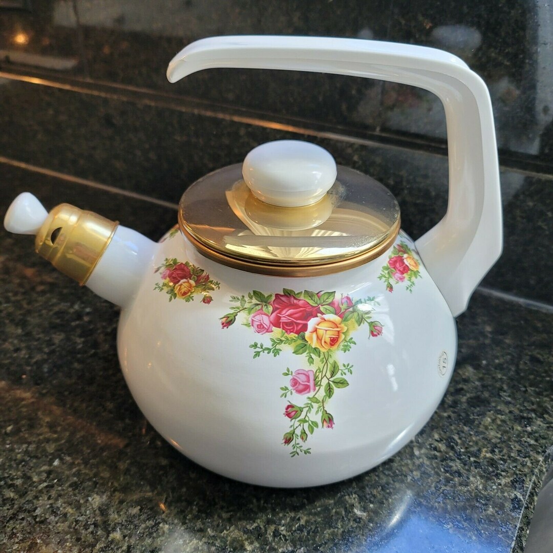 Royal Albert Old Country Roses Metal Kettle W/ Whistler - Etsy