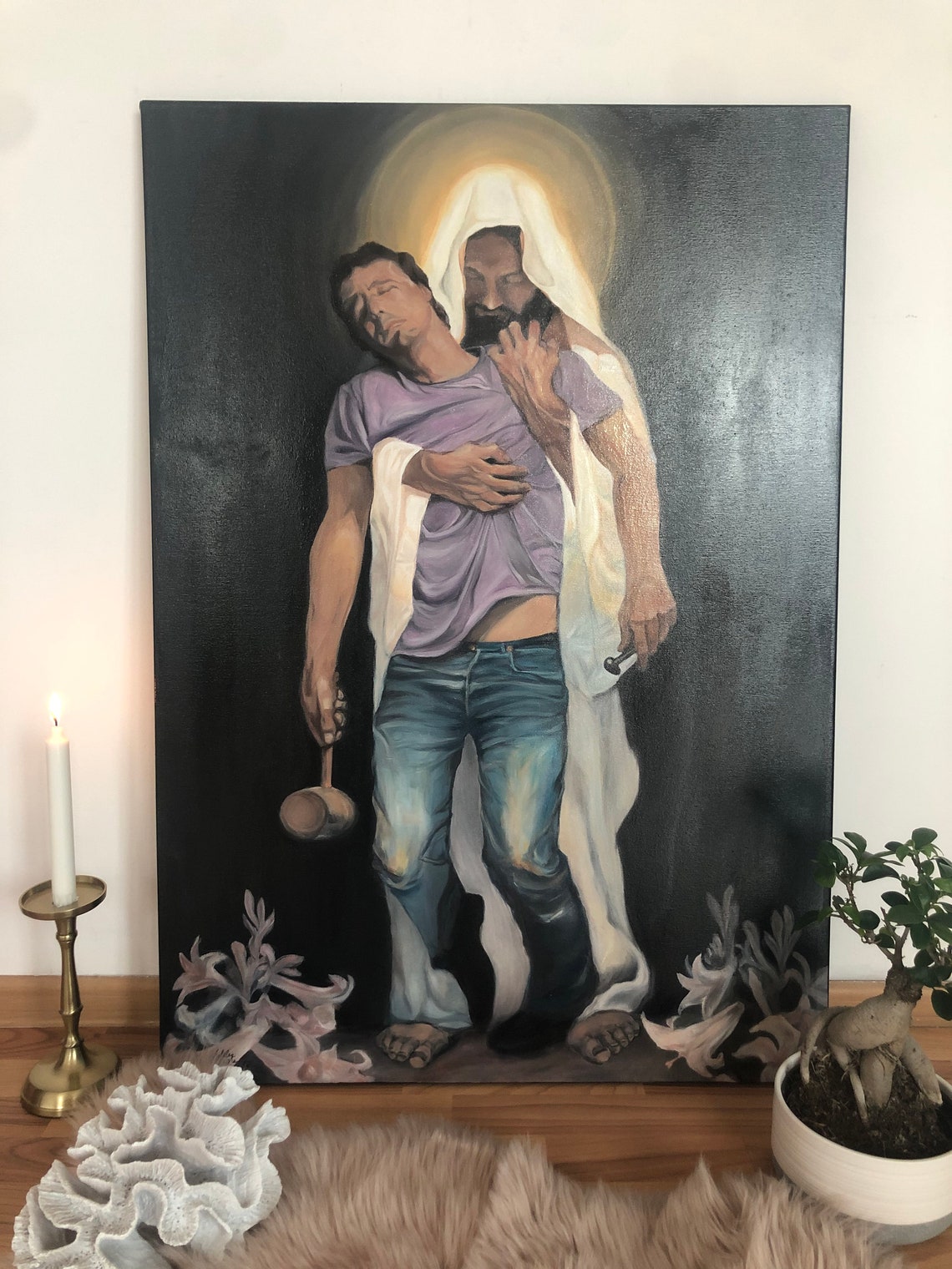 Christian Icon Oil Painting on Stretched Canvas (27x39) - Etsy