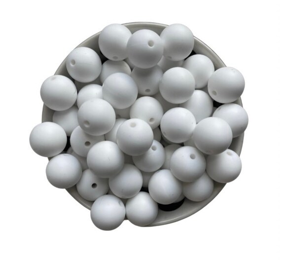 15mm Pure White Round Silicone Beads 15mm. Silicone Wholesale - Etsy