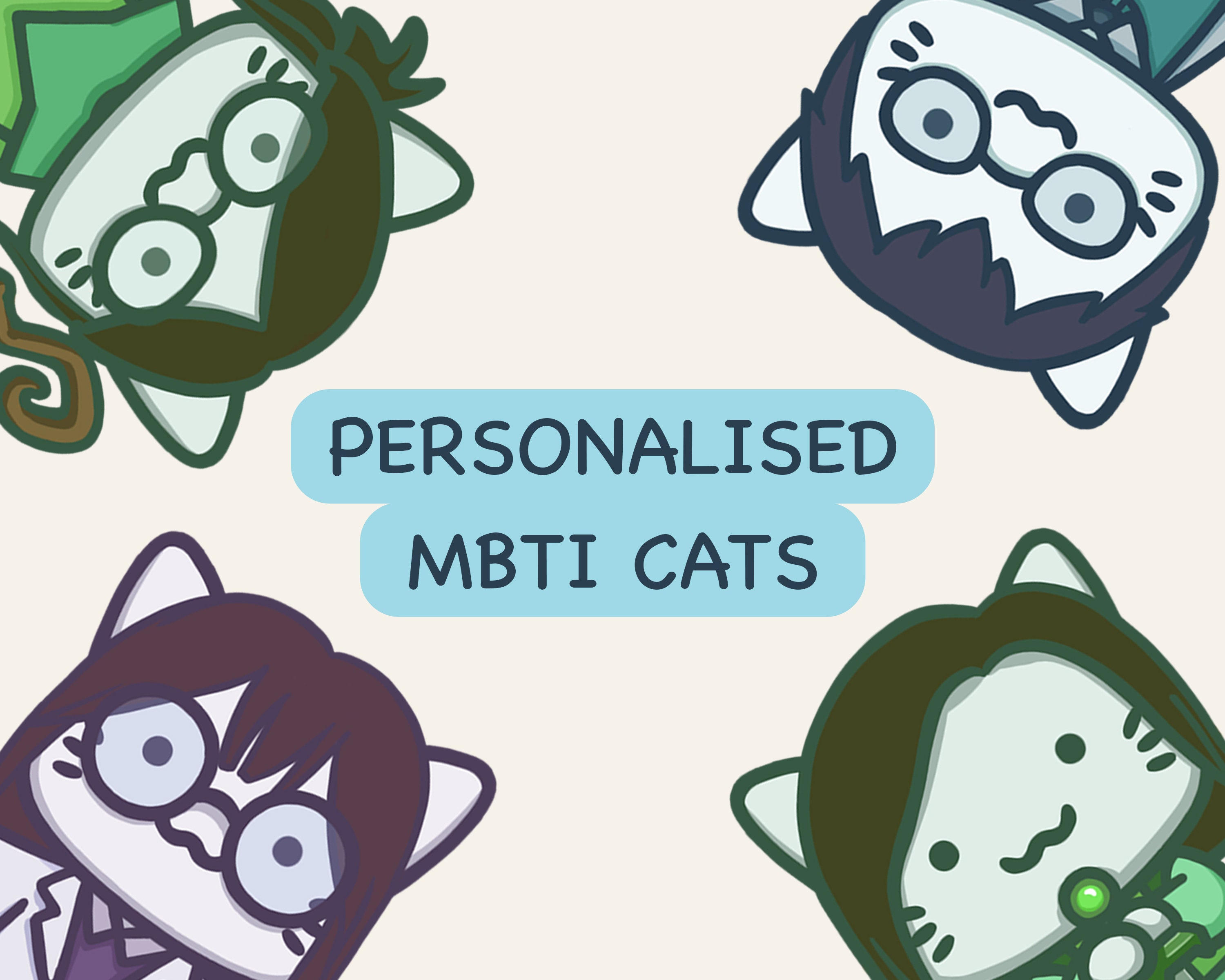 PERSONALISED MBTI CAT | Custom Artwork | Illustration | Myers Briggs ...