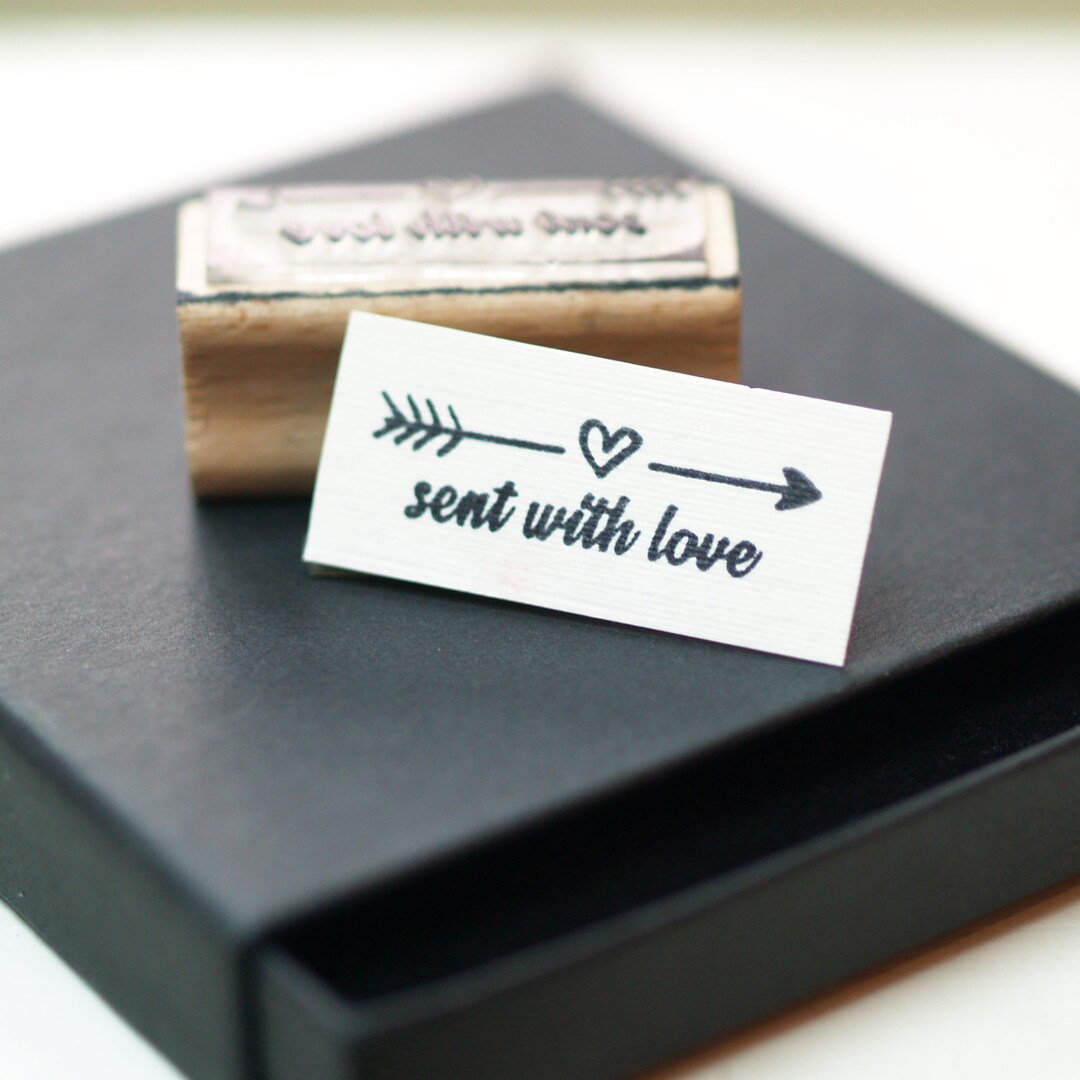 Sent With Love Rubber Stamp - Etsy