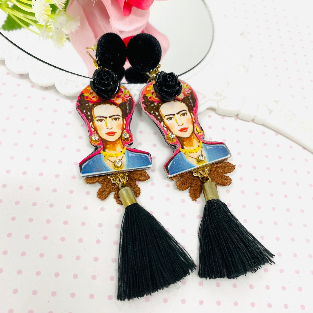 Frida Kahlo Earrings,handmade Statement Earrings, Frida Kahlo Jewelry ...