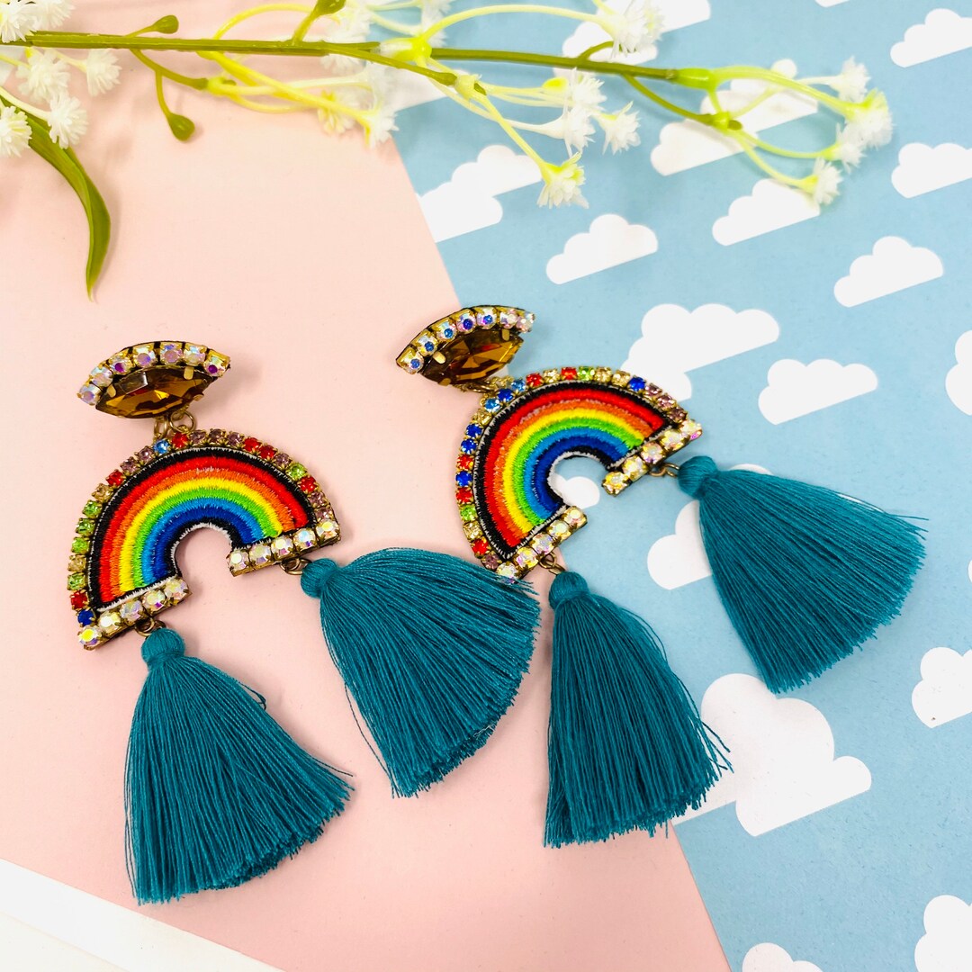 Rainbow Earrings, Rainbow Pride Earrings, Funny Earrings, Handmade ...