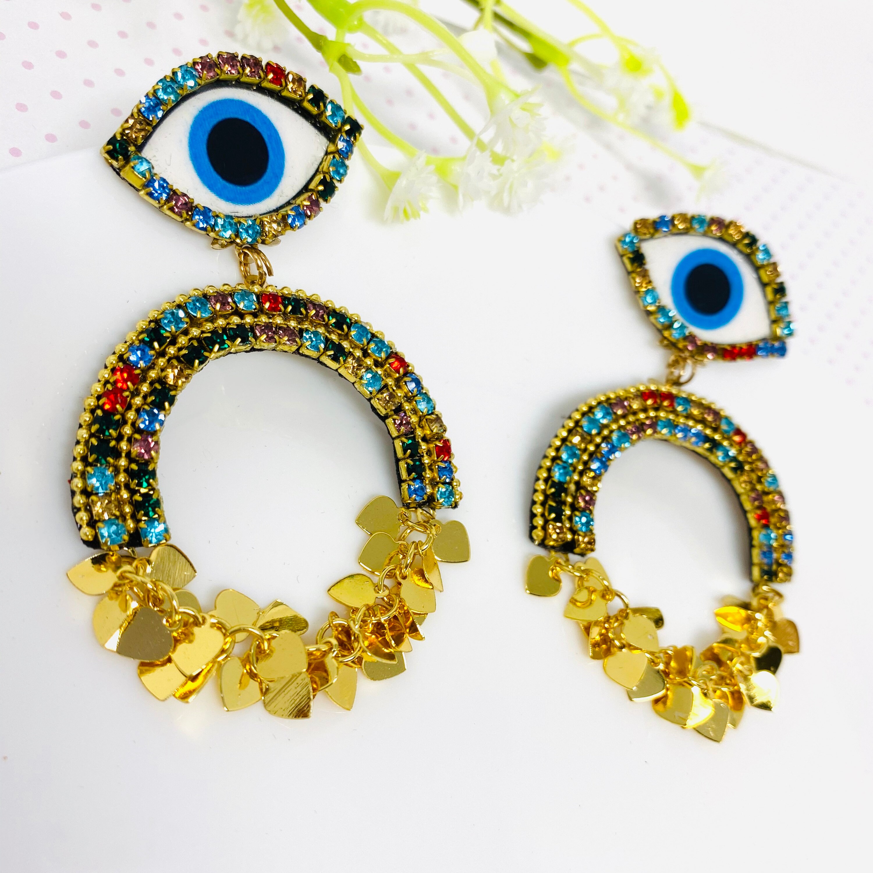 Multicolor Eye Earrings Stunning Handmade Earrings Evil Eye | Etsy