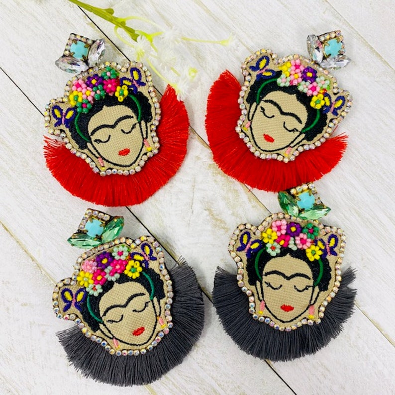Frida Kahlo Earrings, Handmade Earrings,cool Errings, Frida Kahlo ...