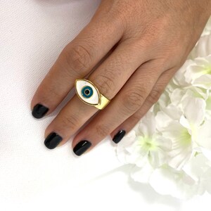 Evil Eye Ring,handmade Statement Rings, Dainty Protection Ring, Third ...