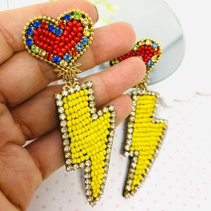 Lightning Earrings, Handmade lightning jewelry, funny earrings ...