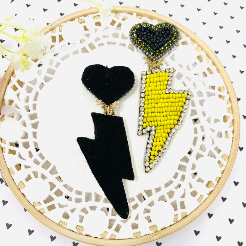 Lightning Earrings Handmade lightning jewelry funny - Etsy España