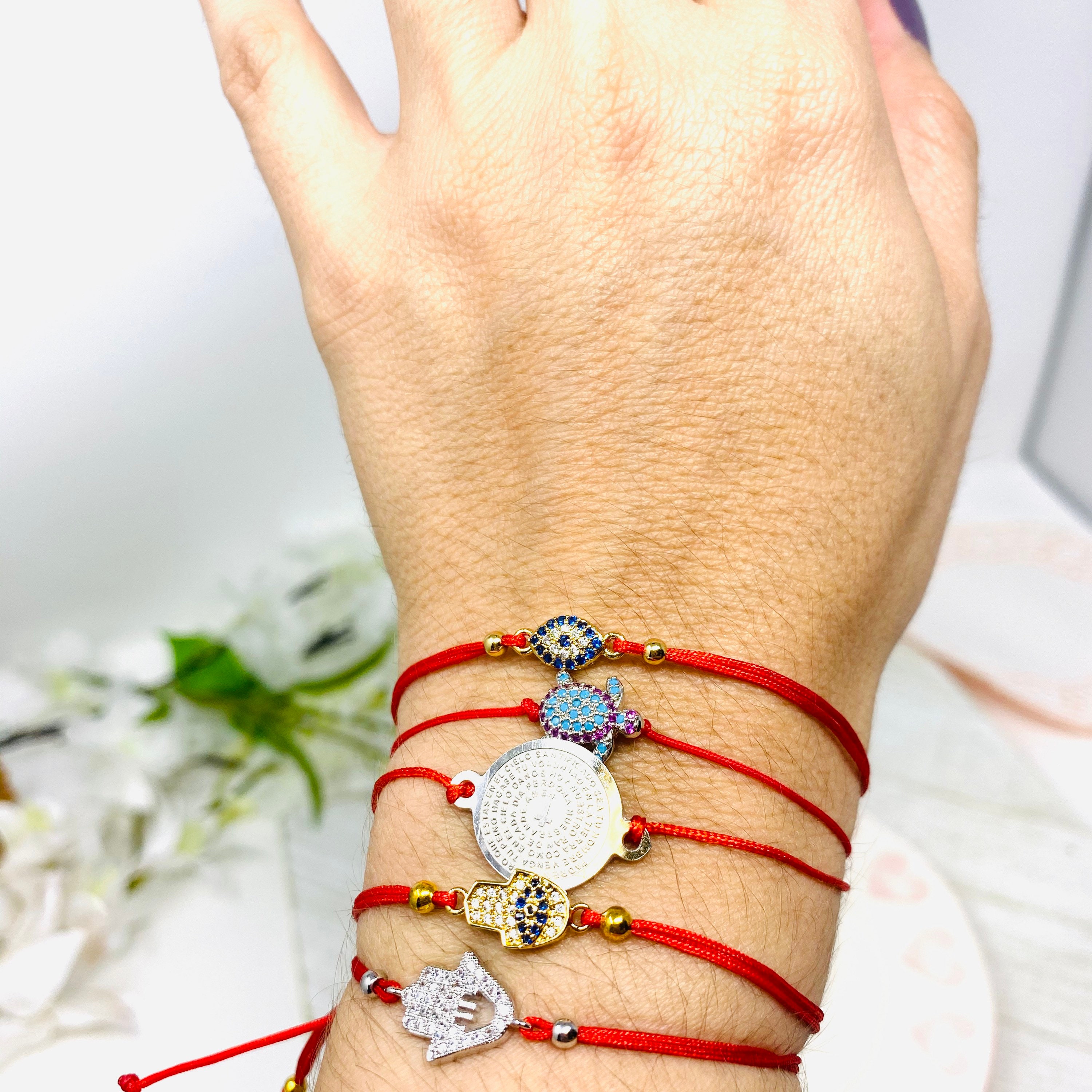 Evil Eye Red String Bracelet Evil Eye Gold 18K Bracelets | Etsy