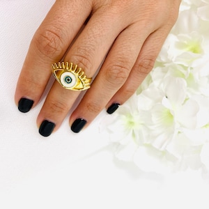 Evil Eye Ring,handmade Statement Rings, Dainty Protection Ring, Third ...