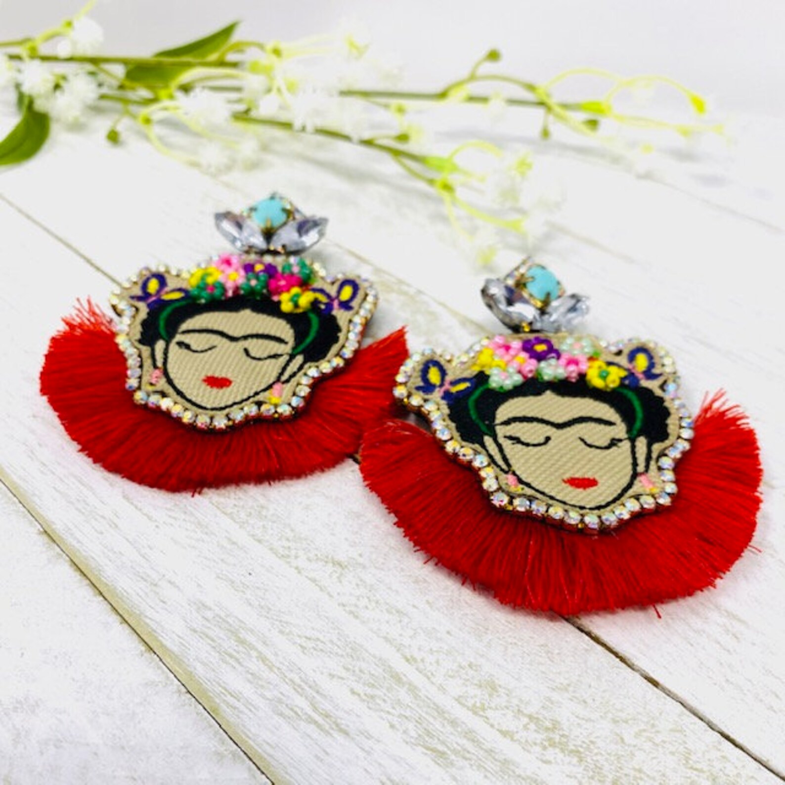 Frida Kahlo Earrings, Handmade Earrings,cool Errings, Frida Kahlo ...