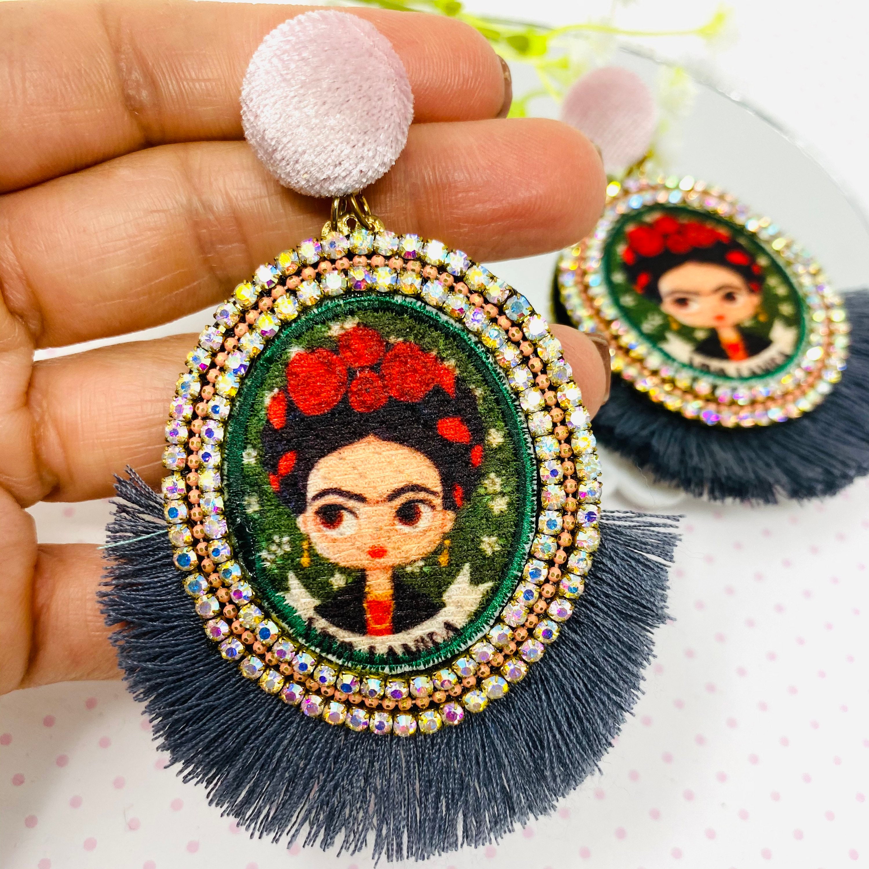 Frida Kahlo Baby Earrings Mexican Painter Frida Kahlo | Etsy