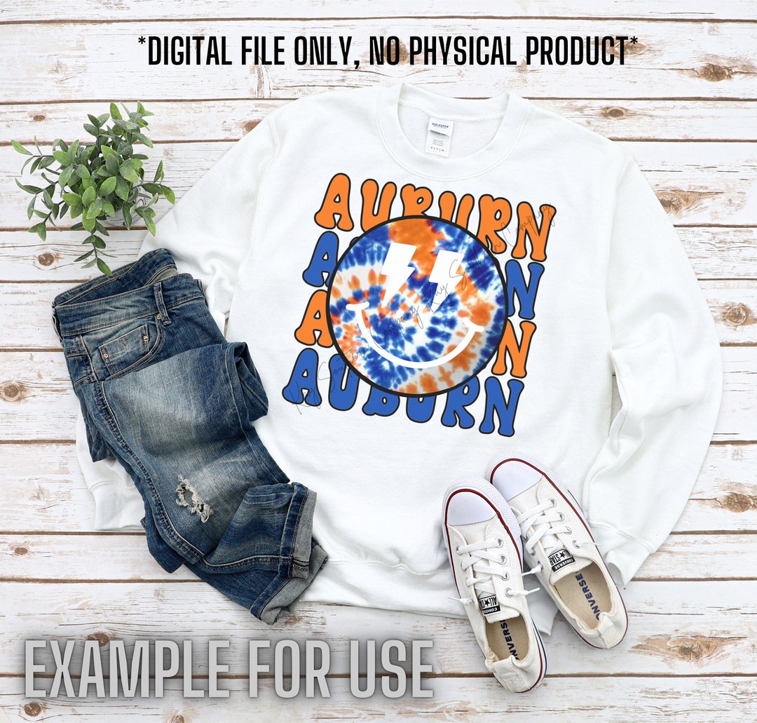Auburn Tie Dye Smiley DIGITAL SUBLIMATION FILE - Etsy
