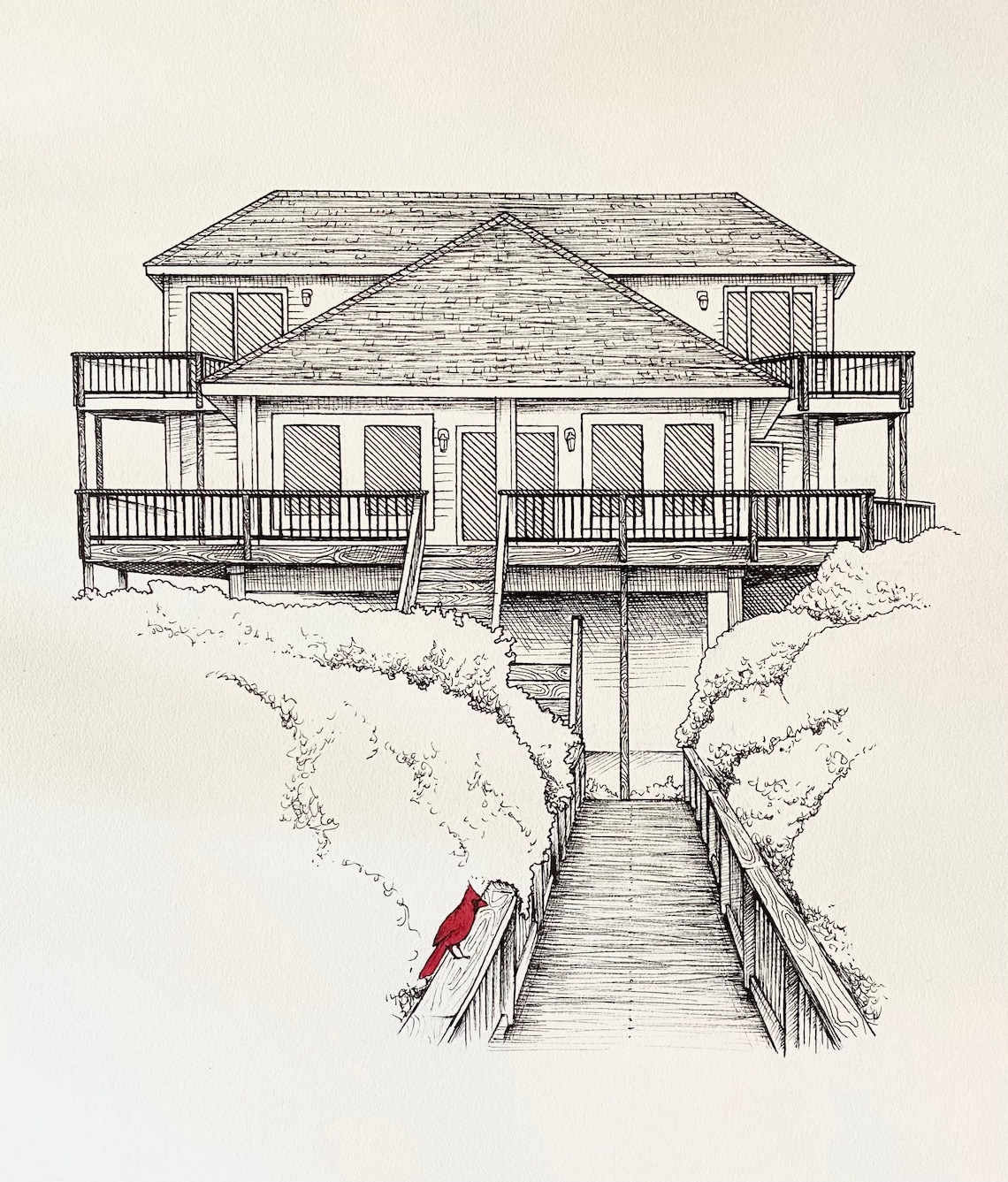 Custom House or Building Drawing - Etsy