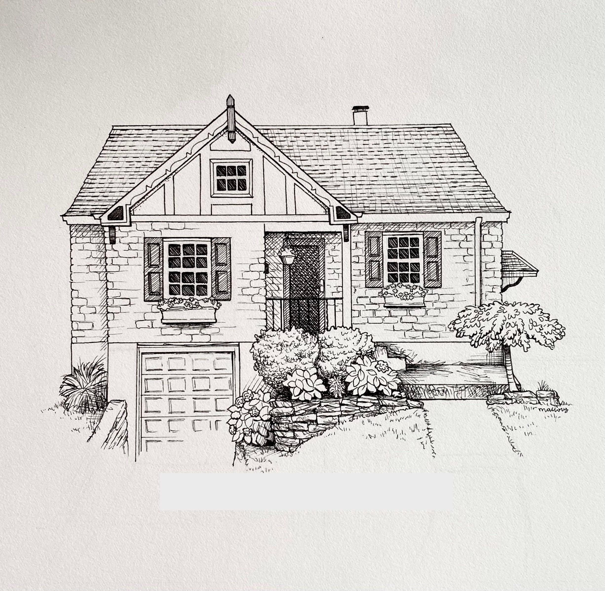 Custom House or Building Drawing - Etsy