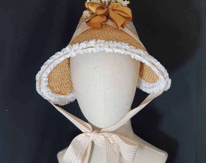THE CHARLOTTE - Regency Style Straw Bonnet - Etsy