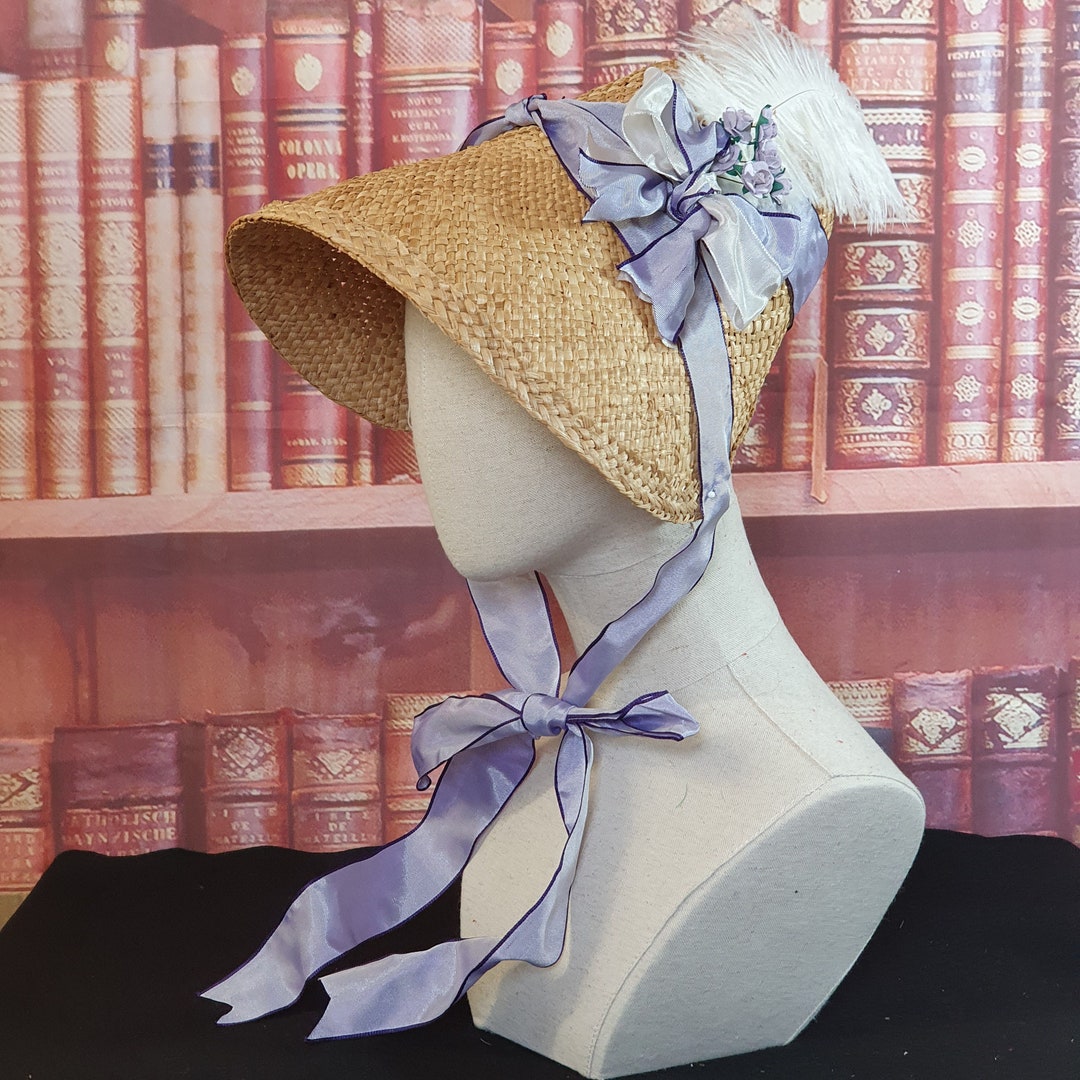 THE CHARLOTTE Regency Style Straw Bonnet variety of Trim Available - Etsy