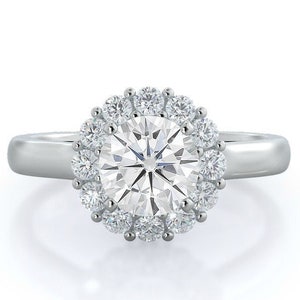 Classic Style Round Cut Ring 925 Sterling Silver Moissanite - Etsy