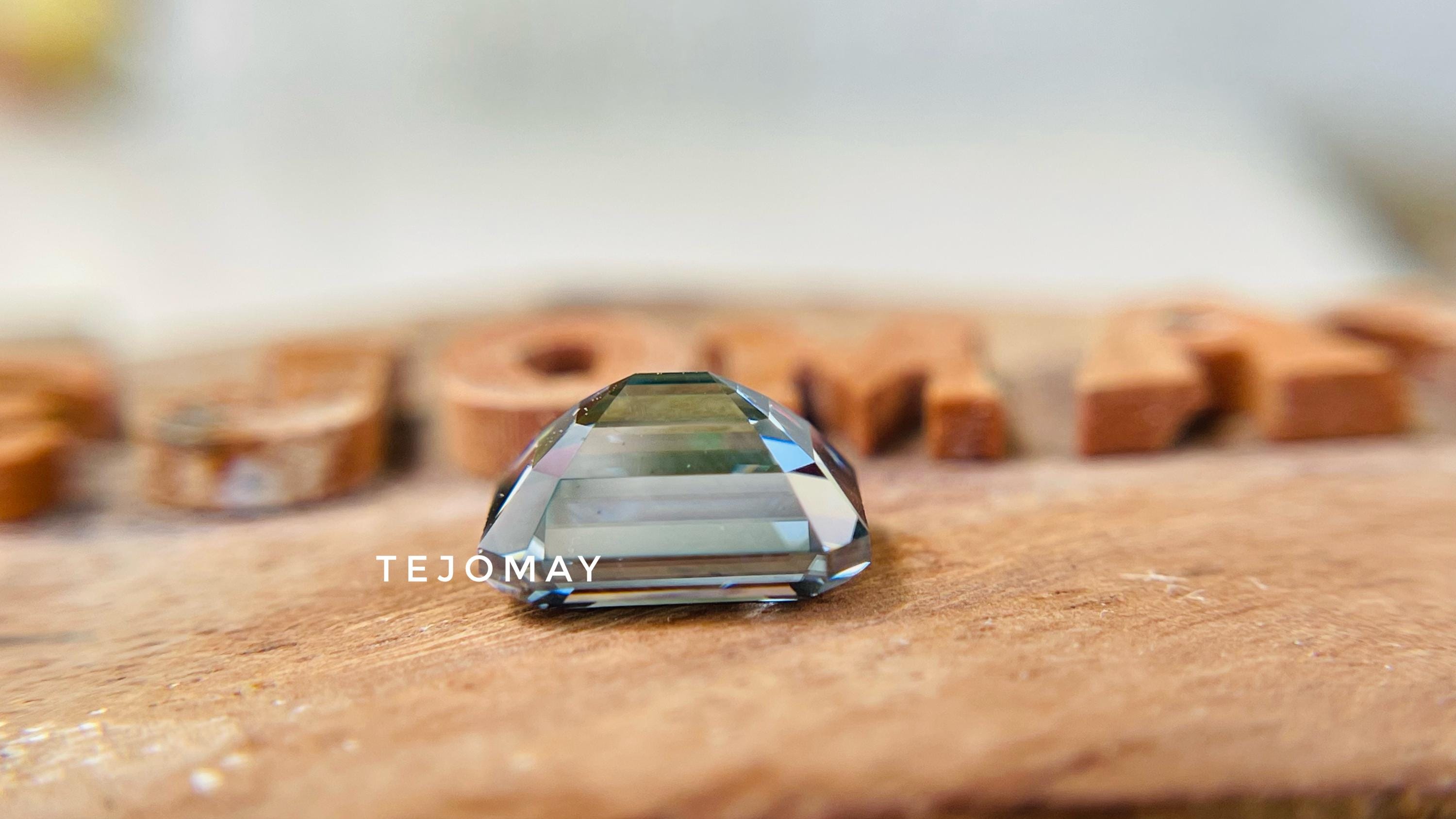 Emerald Cut Grey Moissanite Loose Stone – VVS1 Diamond Alternative for ...