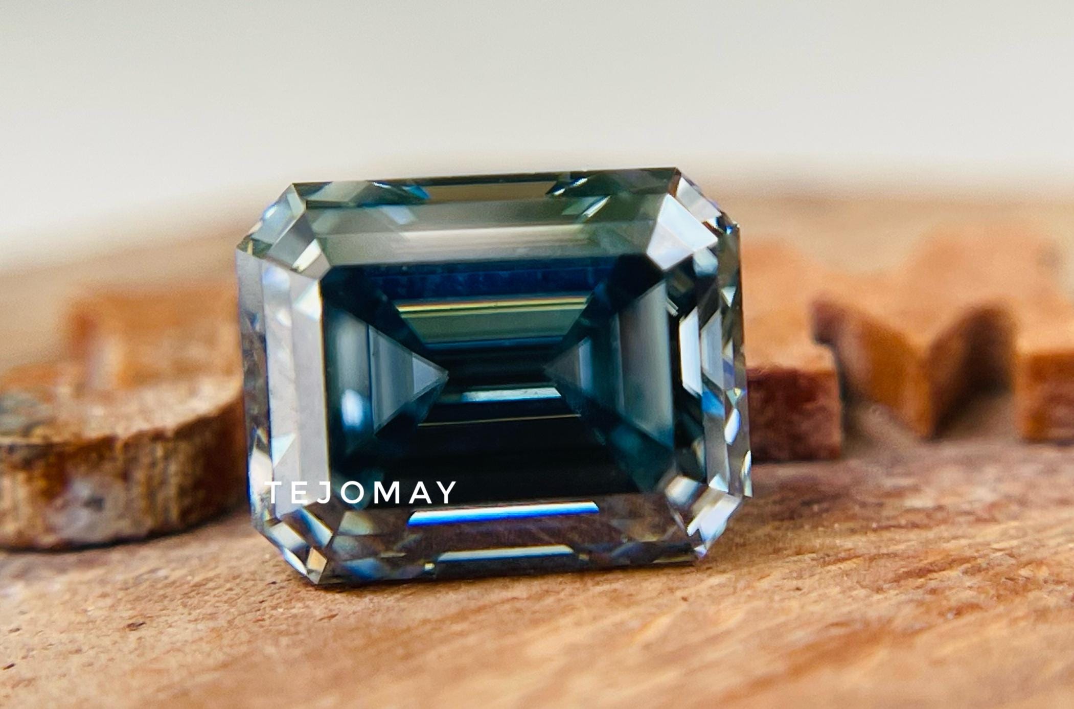 Emerald Cut Grey Moissanite Loose Stone – VVS1 Diamond Alternative for ...